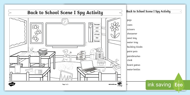 Back to School I Spy Activity | CfE Early Level Resources