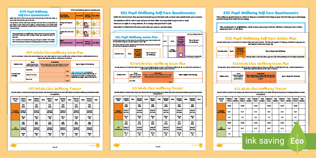 Whole School Wellbeing Questionnaires Pack (teacher made)