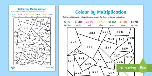 Free Printable Colouring Multiplication Colouring Sheets
