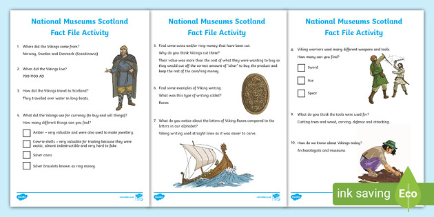 Scottish Museum Fact File on the Vikings – Learning Resource