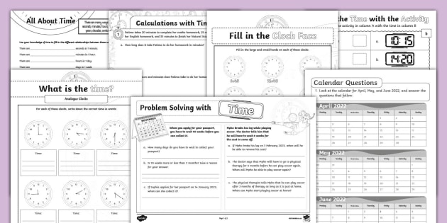 Time Worksheets Grade 4 Word