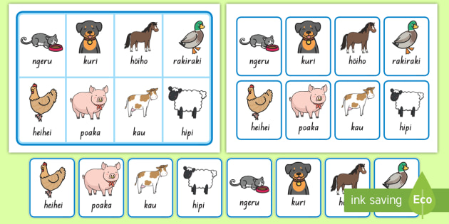 Te Reo Māori Cards/Board Game - Animal Matching