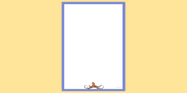 FREE! - Realistic Octopus Page Border | Page Borders | Twinkl