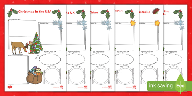 Christmas Around the World Writing Frames (teacher made)