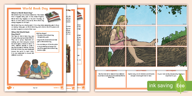 World Book Day Reflective Reading Comprehension Activity