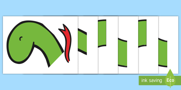 Numbers 1-10 on Counting Snake Cutouts (teacher made)