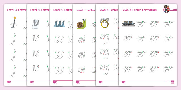 NZ Phonics: Level 3: Letter Formation Worksheets