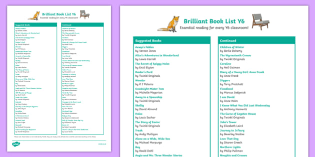 Books to Read Before You Leave Year 6 List - KS2 - Twinkl