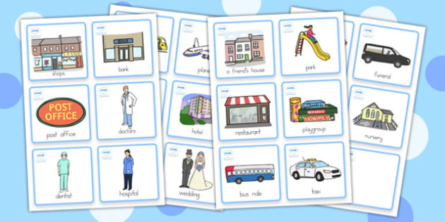 Special Needs Communication Cards Places You Go - place you go