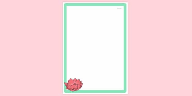 FREE! - Origami Lotus Flower Page Border | Page Borders | Twinkl