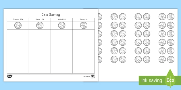 * NEW * Coin Sorting Activity Mat - early childhood economics