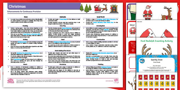 EYFS Christmas Continuous Provision Ideas and Resource Pack (Reception ...