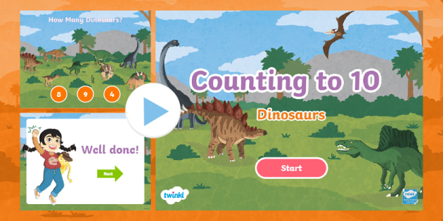 👉 Originals Explorers: Dinosaurs Counting to 10 PowerPoint