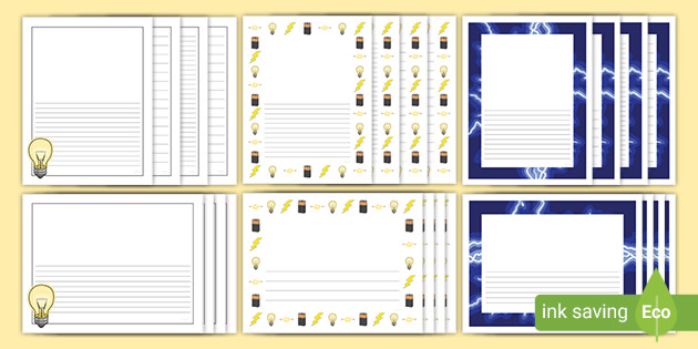Electricity Science Page Borders (teacher made)