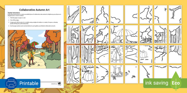 Autumn Collaborative Colouring | Class Colouring Project
