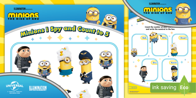 FREE! - Minions: I Spy and Count to 5 (Teacher-Made)