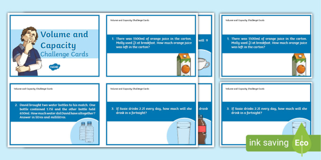 * NEW * Volume and Capacity Challenge Cards (teacher made)