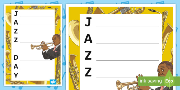 FREE! - Jazz Poem Template – International Jazz Day – Twinkl