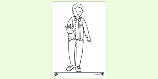 FREE! - Child Attention Getting Voice Stop Colouring Sheet