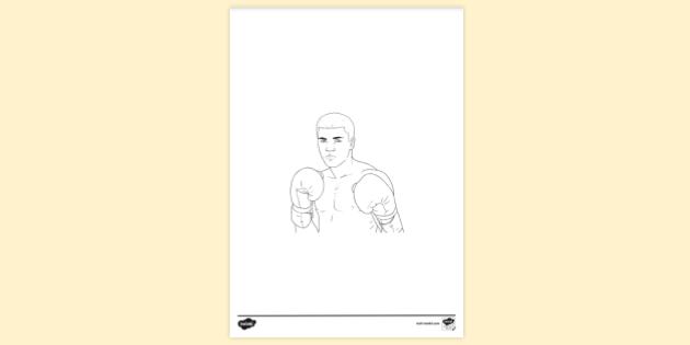 Muhammad Ali Colouring | KS1 Colouring Sheets | Twinkl