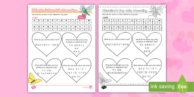 Valentine's Day Joke Decoding Activity - Grades K-3