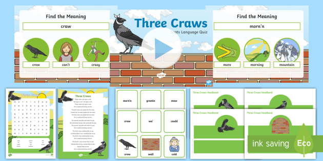 Three Craws Song Activity Pack - CfE Learning Resources