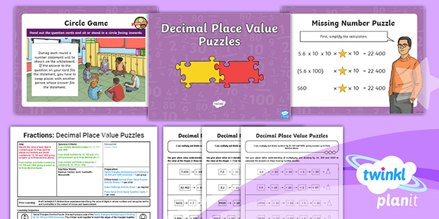PlanIt Maths Y6 Fractions: Decimal Place Value (4) Lesson Pack