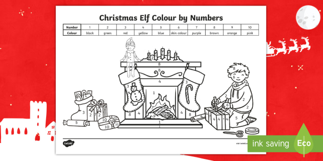 KS1 Christmas Elf Colour by Number (teacher made)