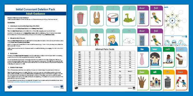 Initial Consonant Deletion Activity Pack (teacher made)
