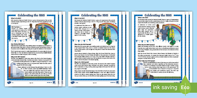 FREE! - UKS2 Celebrating the NHS Differentiated Reading Comprehension ...