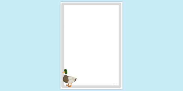 * NEW * Simple Blank Duck Page Border | Page Borders | Twinkl