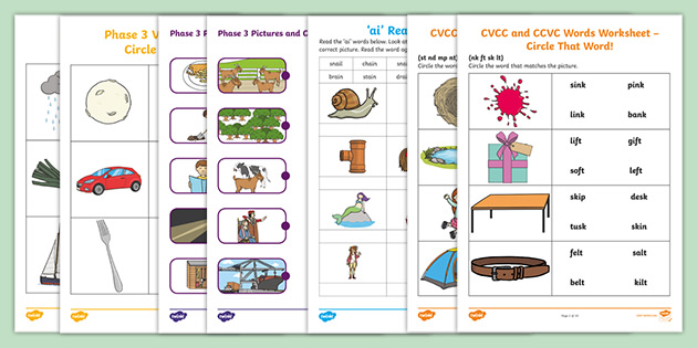 1st/2nd class English phonics reading pack- easy to print.