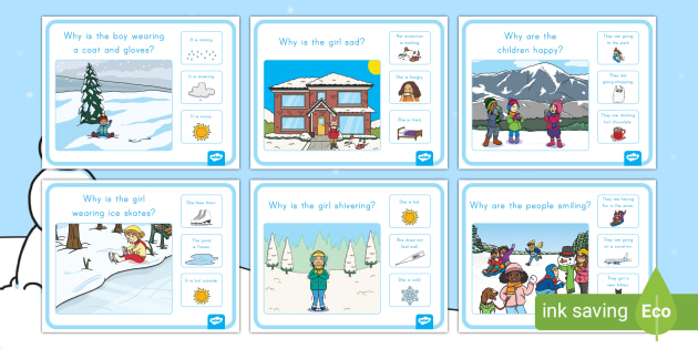 Winter Cause and Effect Scene and Question Cards