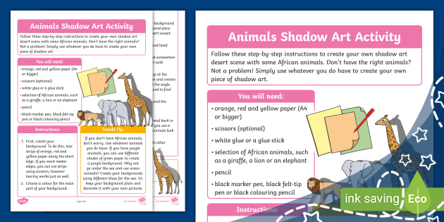 Animal Shadow Art Activity (teacher made)