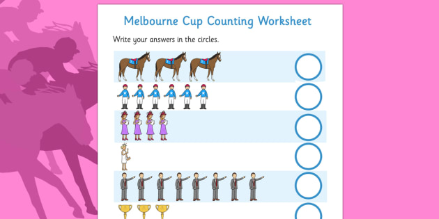 The Melbourne Cup Counting Worksheet - australia, melbourne cup