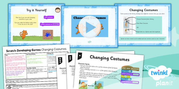 Computing: Scratch: Changing Costumes Year 5 Lesson Pack 5