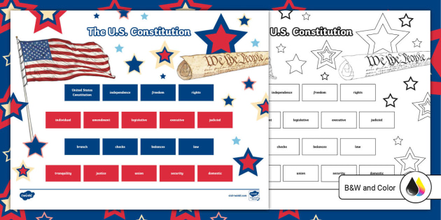 The U.S. Constitution Vocabulary Mat (teacher made)