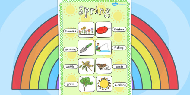 FREE! - Spring Vocabulary Poster (teacher made)