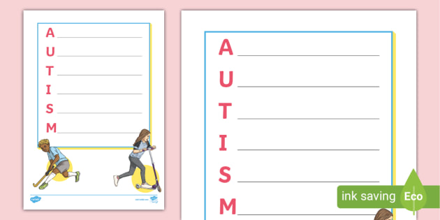 Autism Acrostic Poem (teacher made)