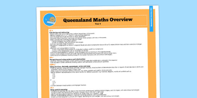 FREE! - Queensland Curriculum Year 4 English Maths Numeracy Syllabus ...