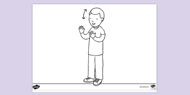 Boy Talking Colouring Sheet