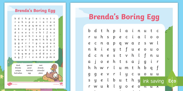 Brenda's Boring Egg Word Search