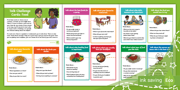 Talk Challenge Cards: Food (teacher made)