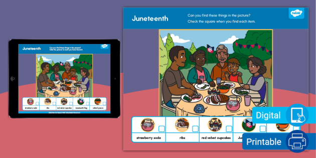 Juneteenth Can You Find? Picture Activity (teacher made)
