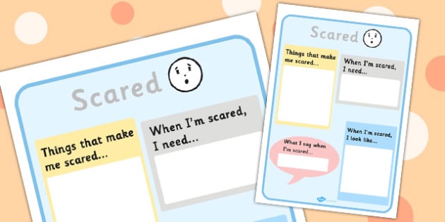 Scared Writing Template - feelings, emotions, SEN, class management, charts