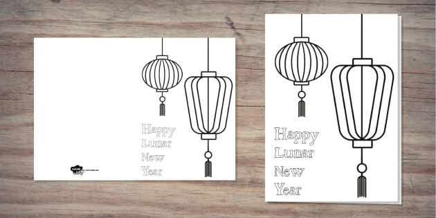 Lanterns Lunar New Year Colouring | Twinkl Party