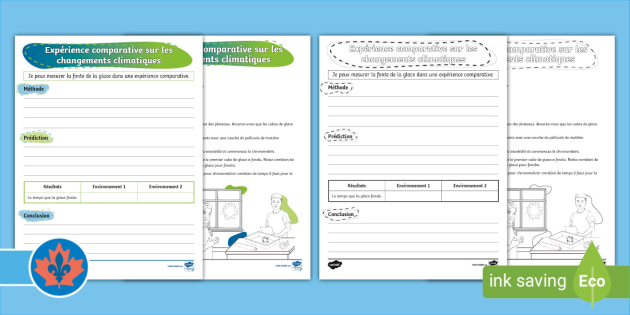 Climate Change Comparative Science Experiment French