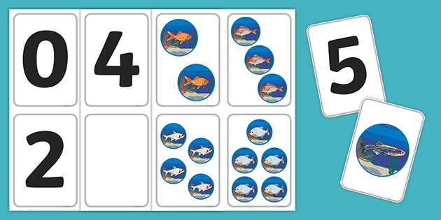 👉 Gone Fishing! Number and Quantity Matching Cards 0 to 5
