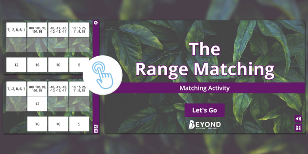 The Range Matching Activity | Statistics | Beyond