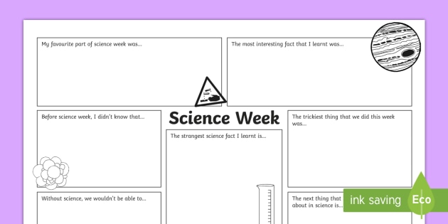 End of Science Week Evaluation Writing Worksheet / Worksheet-Scottish